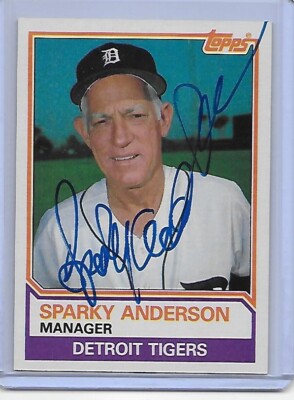 Baseball Card IP auto SPARKY ANDERSON Detroit Tigers 1983 Topps #666 | eBay