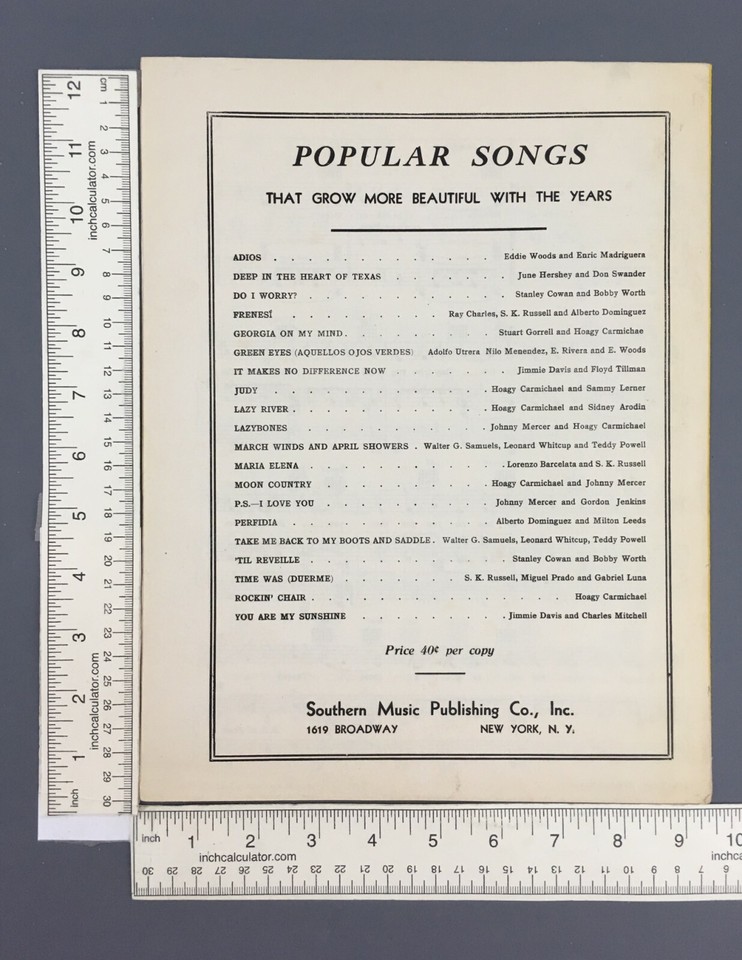 Rickety Rickshaw Man Eddy Howard Pipe Piano Vtg Sheet Music 1943 Ervin ...