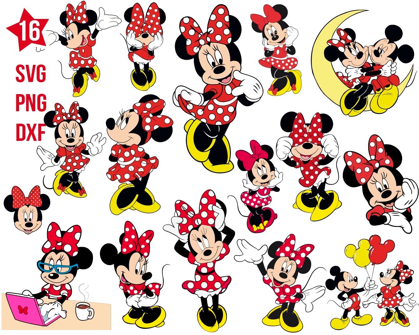 16 Minnie Mouse Polka Dots SVG, disney font SVG for Cricut | eBay