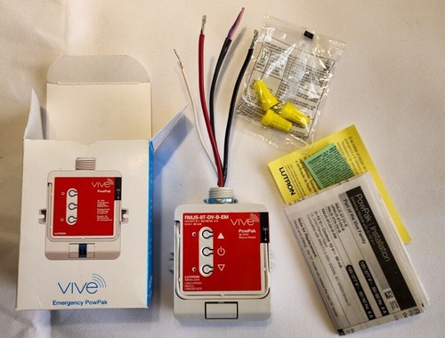Lutron RMJS-8T-DV-B-EM 0–10V Vive Dimming Module Emergency Power Pack ...