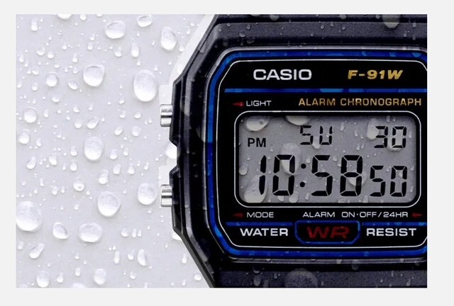CASIO Watch Casio Collection F-91W-1JH Men's Black LED Light Stop watch ...