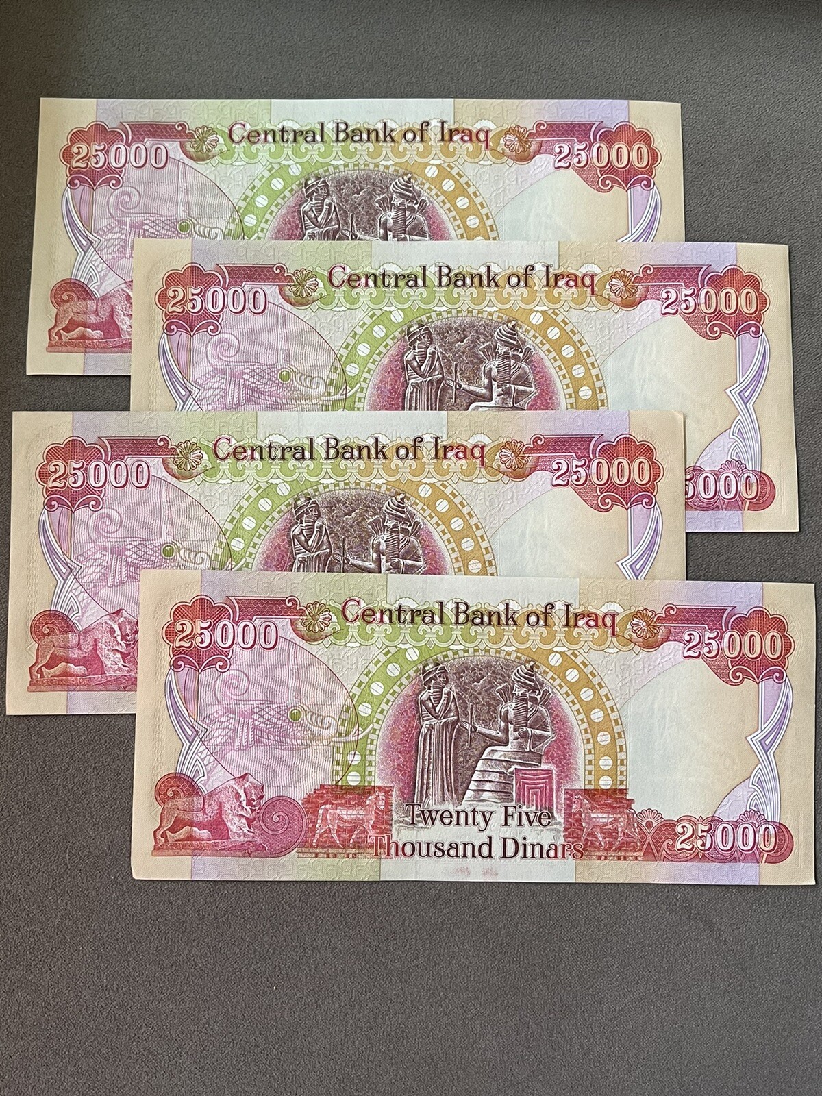 Iraqi dinar 25,000 Uncirculated Notes X 4 = 100,000 *Authentic Iraqi ...