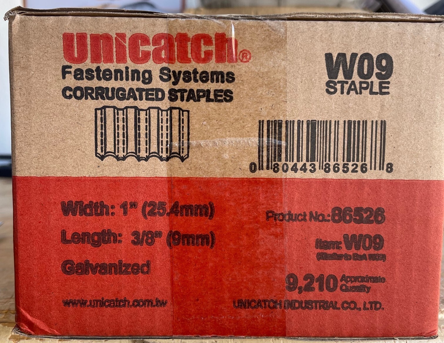 Unicatch Fastening 3/8" LEG " CROWN 25GA W9 CORRUGATED FASTENERS 9 ...