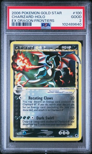 PSA 2 Pokemon Charizard Gold Star 100/101 EX Dragon Frontiers Ultra ...