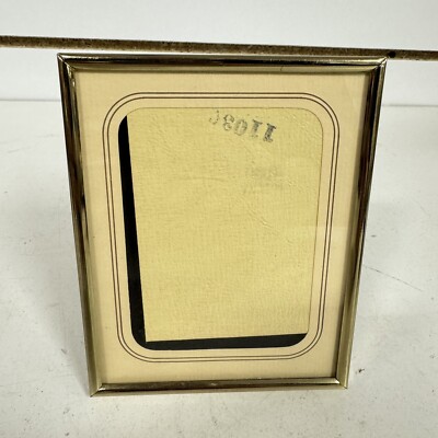 Vintage Brass Ornate Standing Picture Photo Frame Matted 2.5x3.5 Pic ...