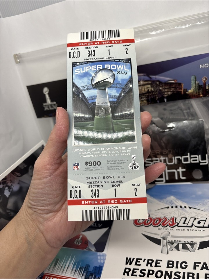 Super Bowl XLV Packers Steelers Ticket VIP Staff Pass NFL Party ...