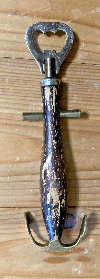 Vintage Brass and Wood Anchor Bottle Opener Nautical JAPAN | eBay