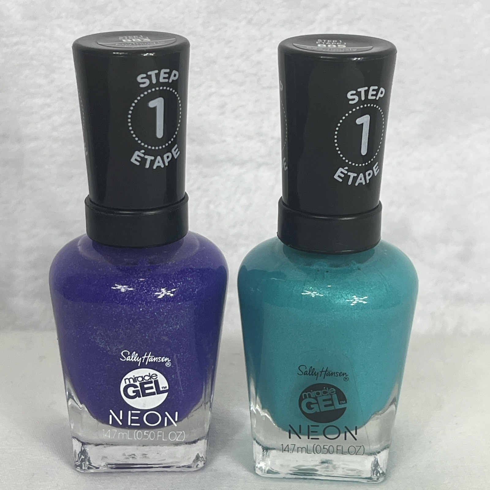 Sally Hansen Miracle Gel Neon Step 1 Nail Polish 883 Purple 885 Blue ...