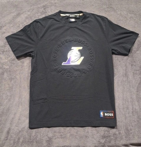 Hugo Boss NBA Los Angeles Lakers Mens T-Shirt Black Medium Logo Boss ...