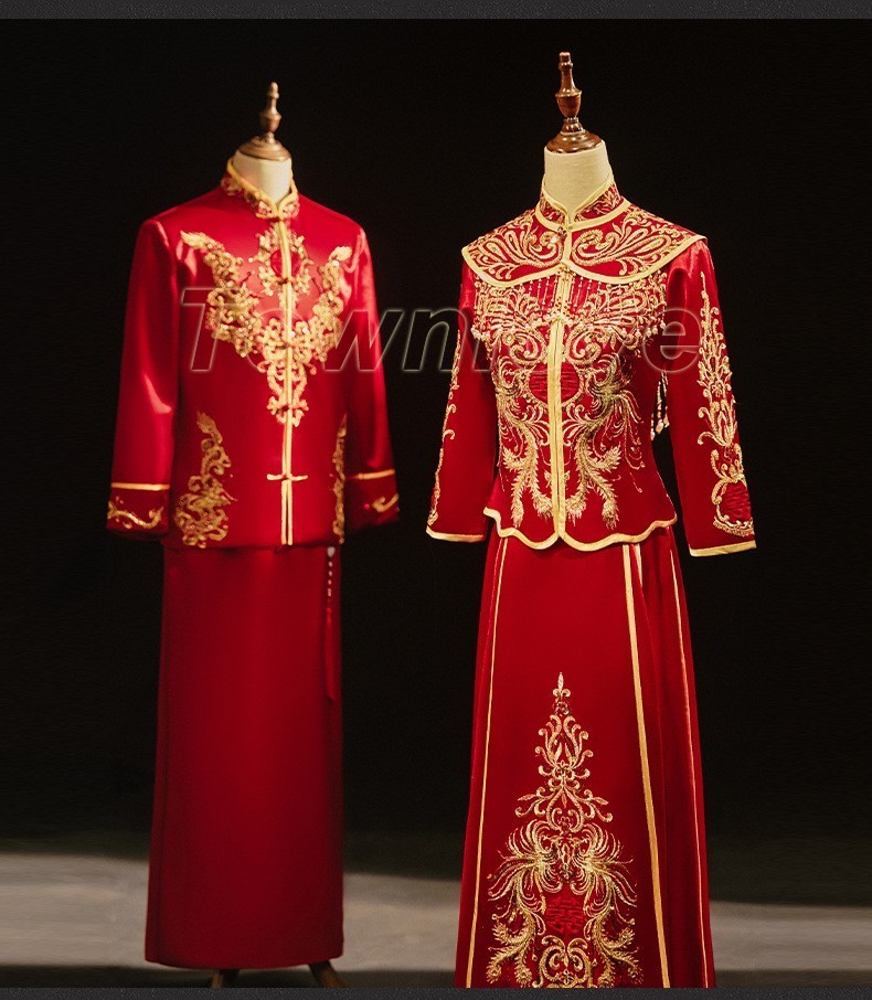 Xiuhe Bridal New Wedding Gold Chinese Wedding Dress Champagne Party ...