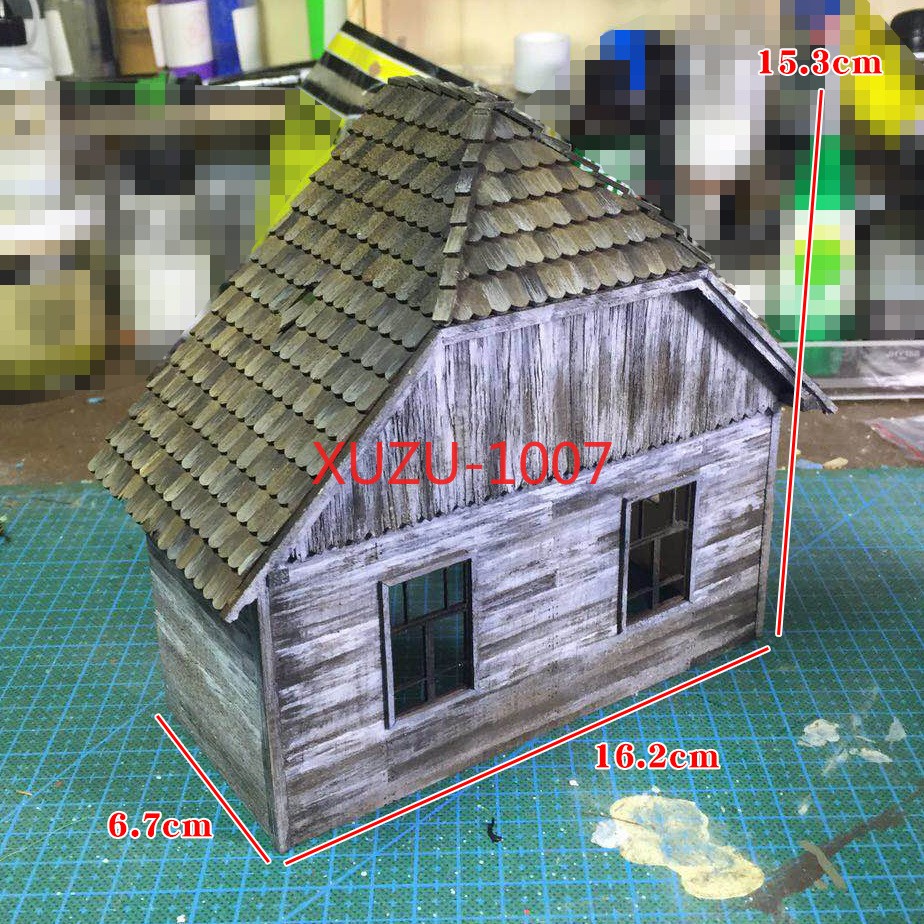 1/35 Diorama European Wooden Ruins House Models farm building assembly ...
