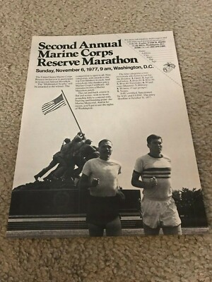 Vintage 1977 MARINES CORPS RESERVE MARATHON Print Ad 2ND ANNUAL RACE ...