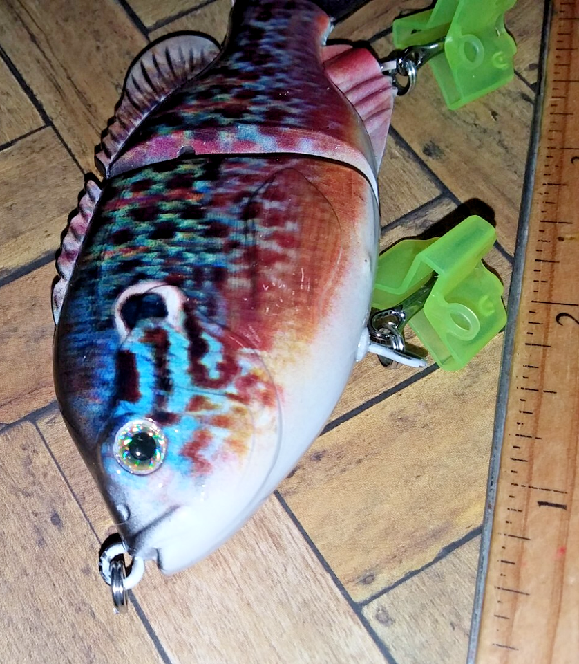 #10 CCL GREEN SUNFISH HYBRID JOINTED GLIDE FIBER TAIL SWIM BAIT 1.2oz ...