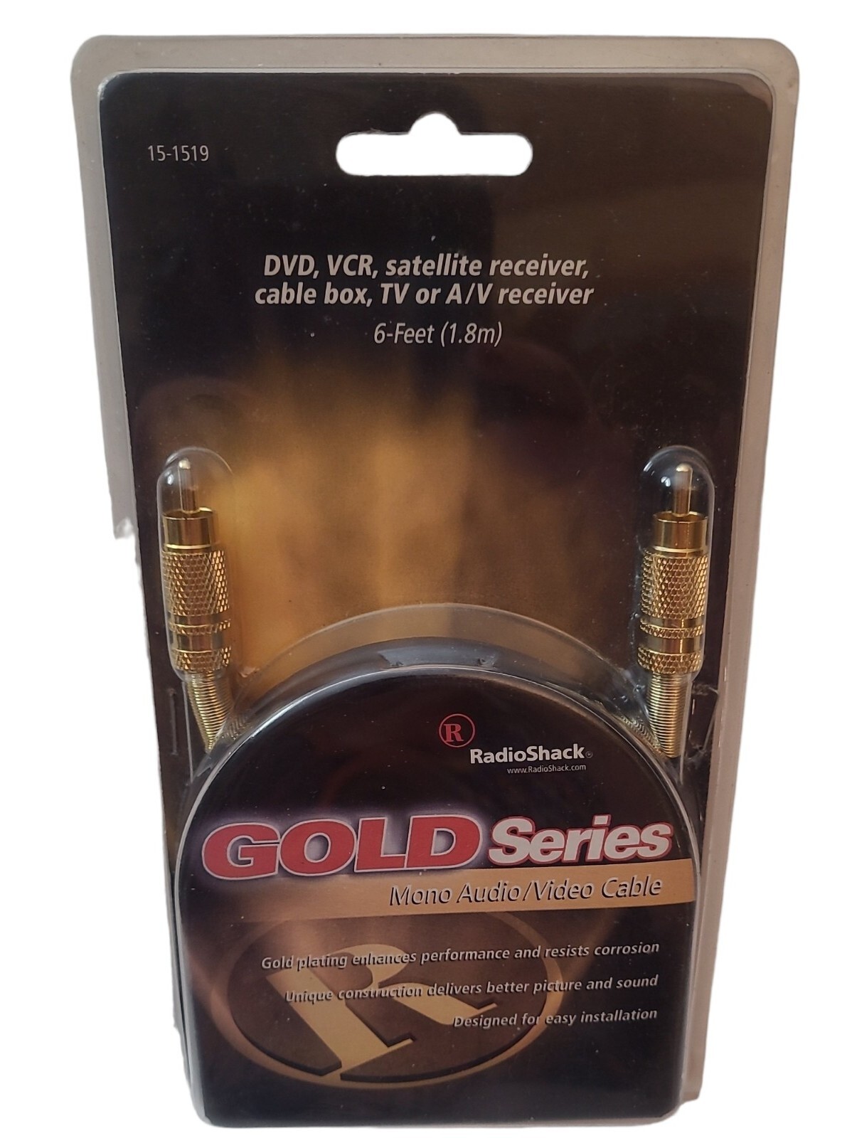 Radio Shack 6’ Gold Series Mono Audio Video Cable DVD VCR A/V Rec NOS ...