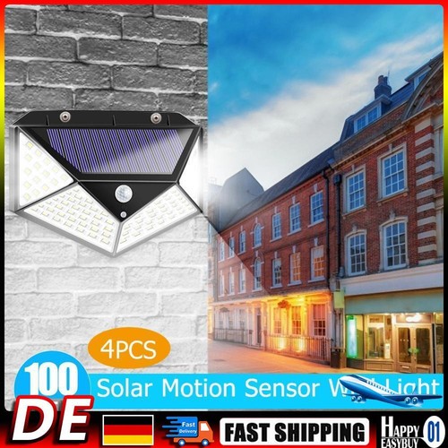 1pc 100LED Solar Wandleuchte Wasserdicht Garten Weitwinkel ...