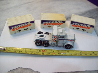 Matchbox Articulated Trailer Federal Express AND 3 BOX CONTAINERS ...