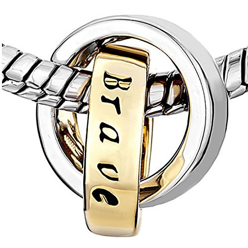 Interlinked Ring Two Tone Be Brave Charm Bead | eBay