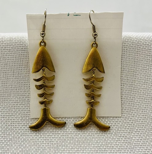 Articulated Large Fish Bone Earrings Bones Skeleton Dangle Drop | eBay