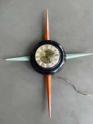 Vintage United #86 Mid Century Modern Star Burst Wall Clock | eBay