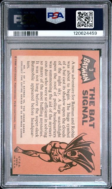 1966 Topps Batman Black Bat Batman Robin The Bat Signal #3 PSA 4 VG-EX ...