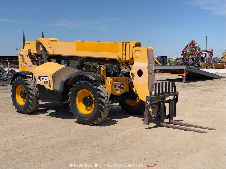 2017 JCB 509-42 42' 9,000 lbs Telescopic Reach Forklift Telehandler Cab ...