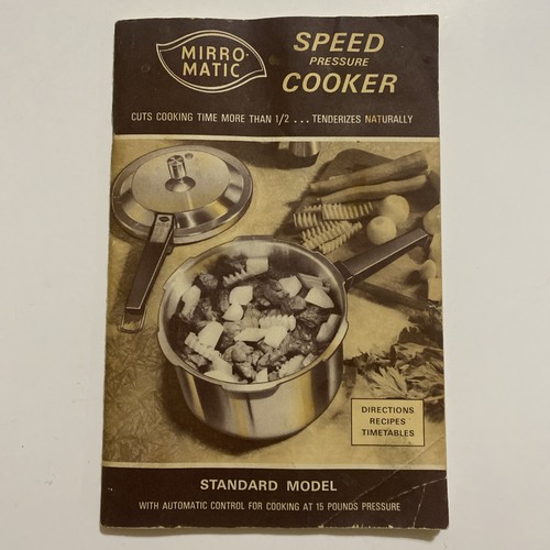 1972 Mirro-Matic Standard Speed Pressure Cooker And Canner Manual With ...