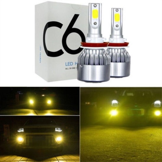 H11 H8 LED Bright Foglight Bulb Golden Yellow Fog Lamp Beam 4000LM ...