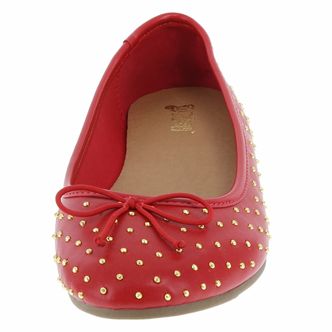 Brash Women's Brit Red Gold Studded Ballet Flat Shoes Size 6.5 Medium ...
