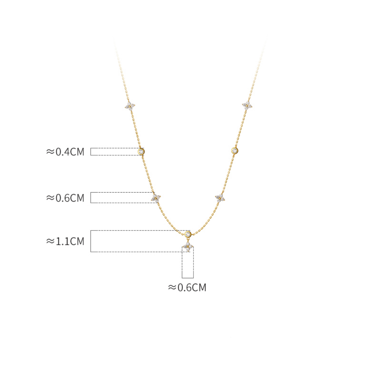 925 Sterling Silver Lucky Flower Pendant Necklace Link Chain Jewelry ...