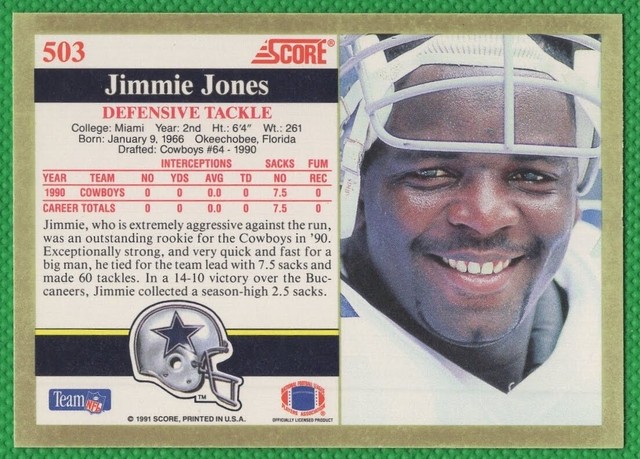 1991 Score - #503 Jimmie Jones for sale online | eBay
