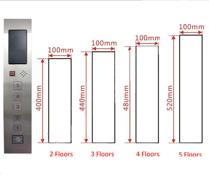 3-Floors Elevator Hall Call Display Push Button Plate Panel DC24V ...