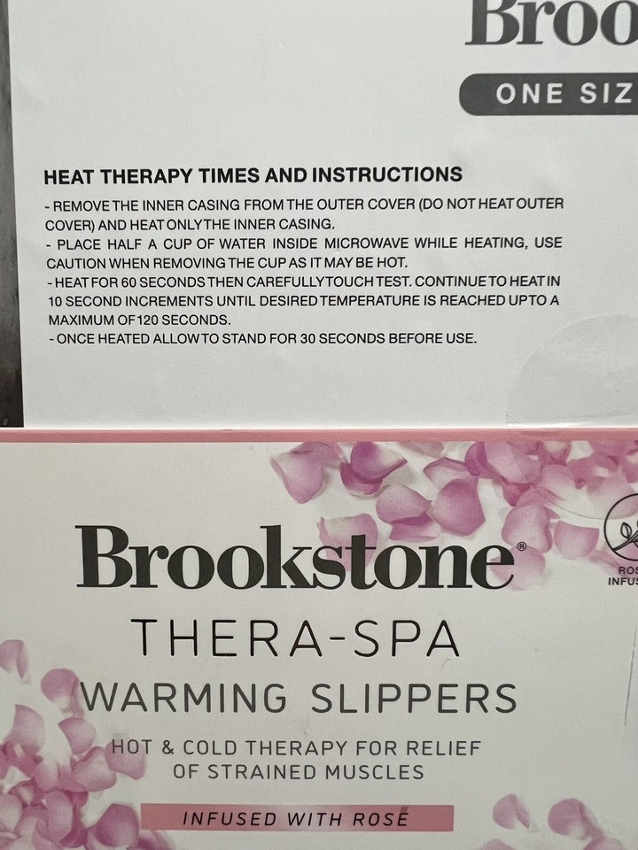 NEW Brookstone Thera-Spa Warming Slippers in Blush Pink, Rose Infused ...