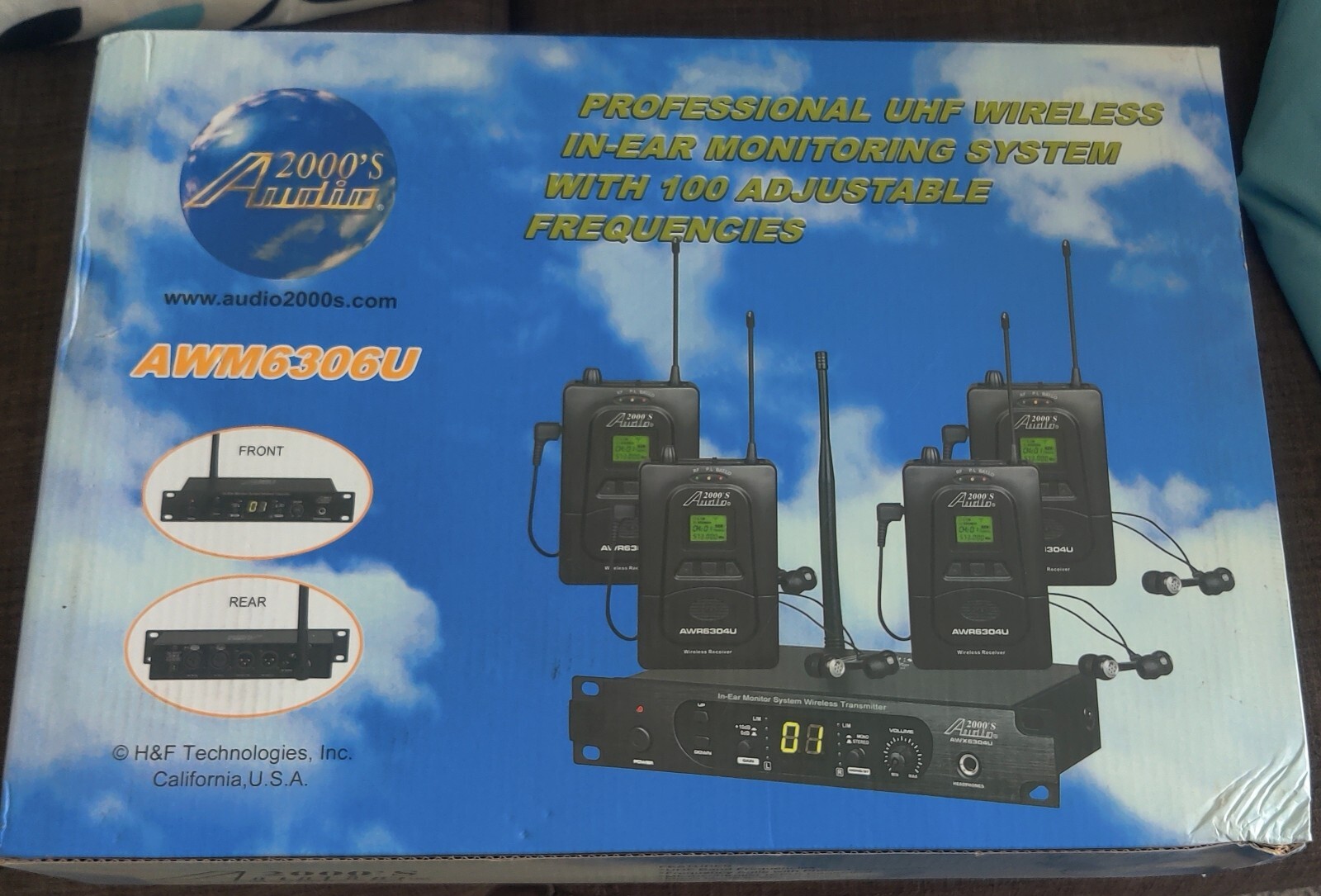 Audio 2000S AWM630AU UHF 100 in-Ear Monitor System with 4 Wireless ...