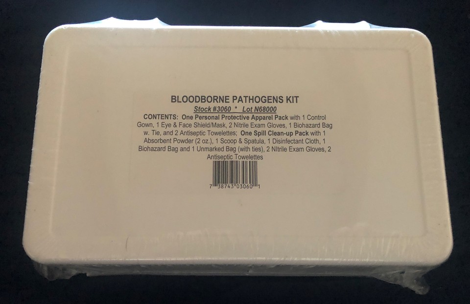 BLOODBORNE PATHOGENS Protection First Aid Pac Kit Stock #3060 OSHA ...