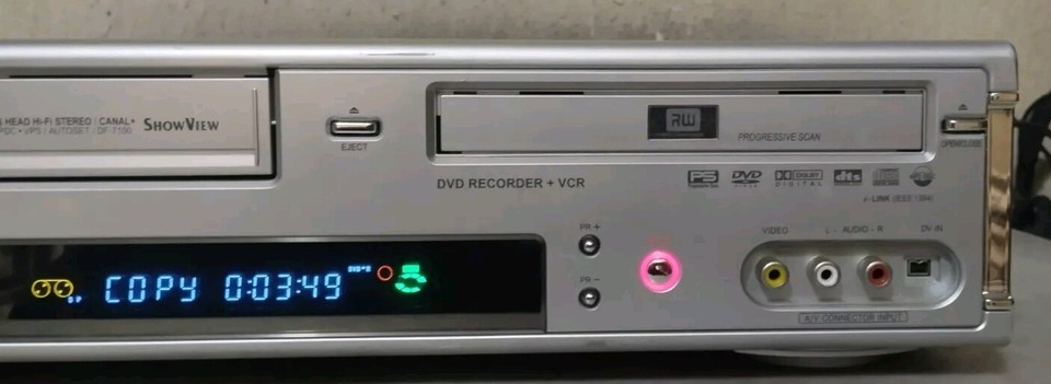 DAEWOO DF-7100 COMBO MASTERIZZATORE DVD CON VHS 6 TESTINE CON ...