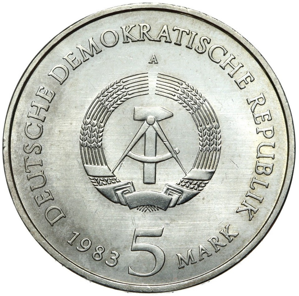 Commemorative coin East Germany GDR 5 Mark 1983 A Castle Church ...