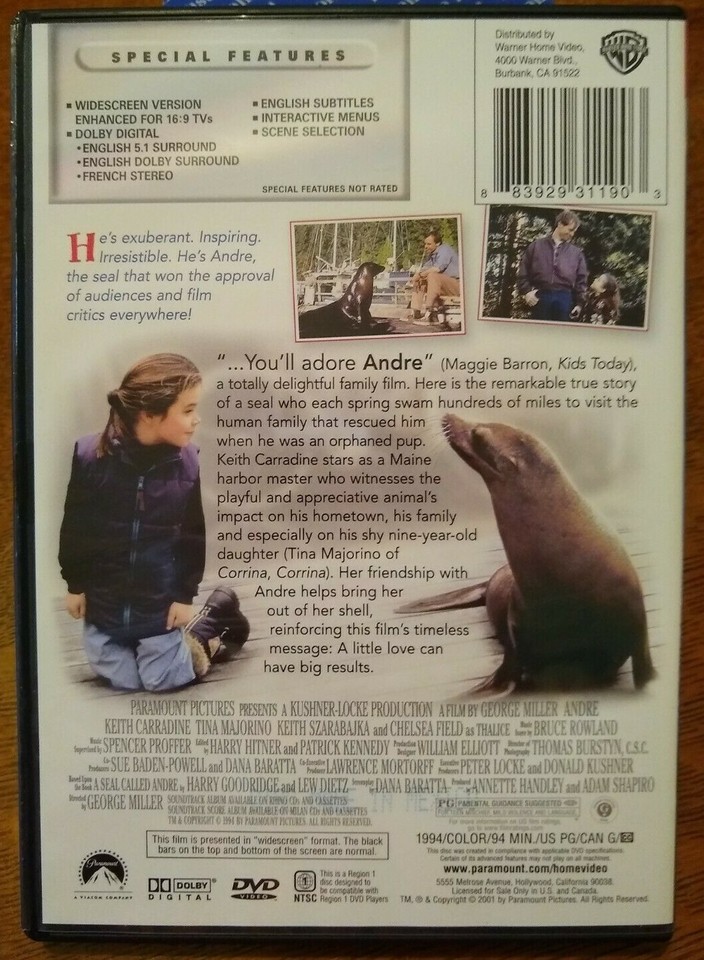 Andre DVD Tina Majorino Keith Carradine Annette O'Toole Joshua Jackson ...