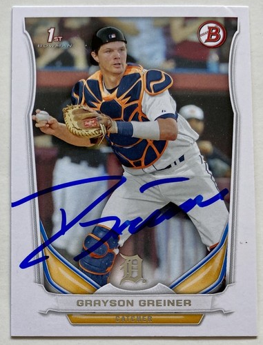 GRAYSON GREINER RC SIGNED IP 2014 BOWMAN DRAFT DP99 DETROIT TIGERS AUTO ...