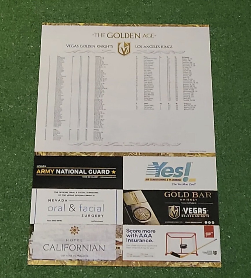 Vegas Golden Knights Signed Bruce Cassidy Poster 9‐ 26‐2022 PreSeason ...