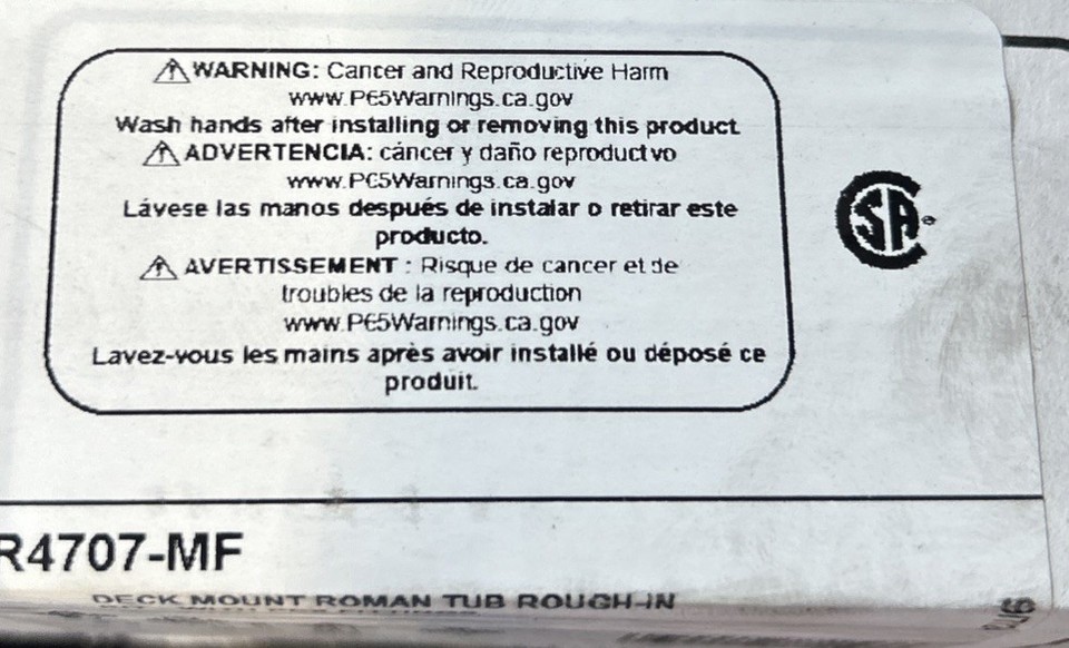Delta R4707-MF Roman Tub Rough-In Valve For Trims With Handshowers ...