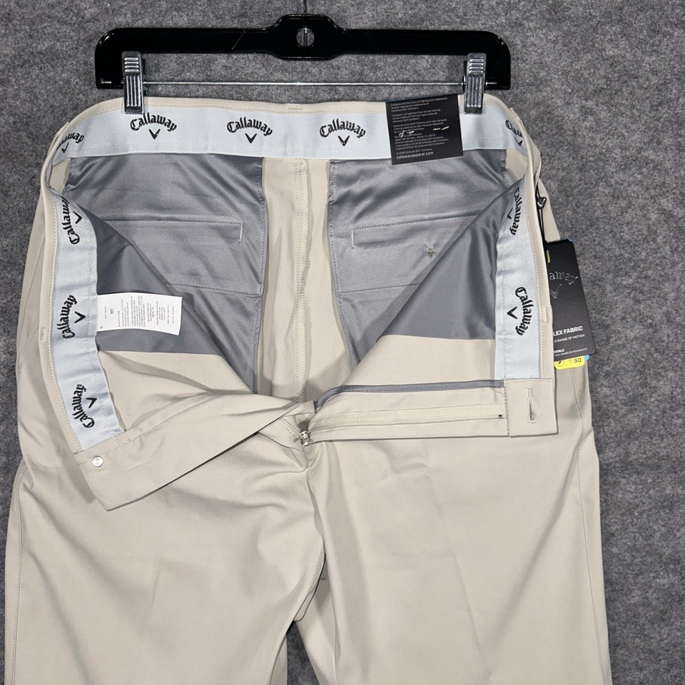 Mens Sz 36T Callaway Opti-Stretch Opti-Shield Opti-Dri Golf Shorts Tan ...