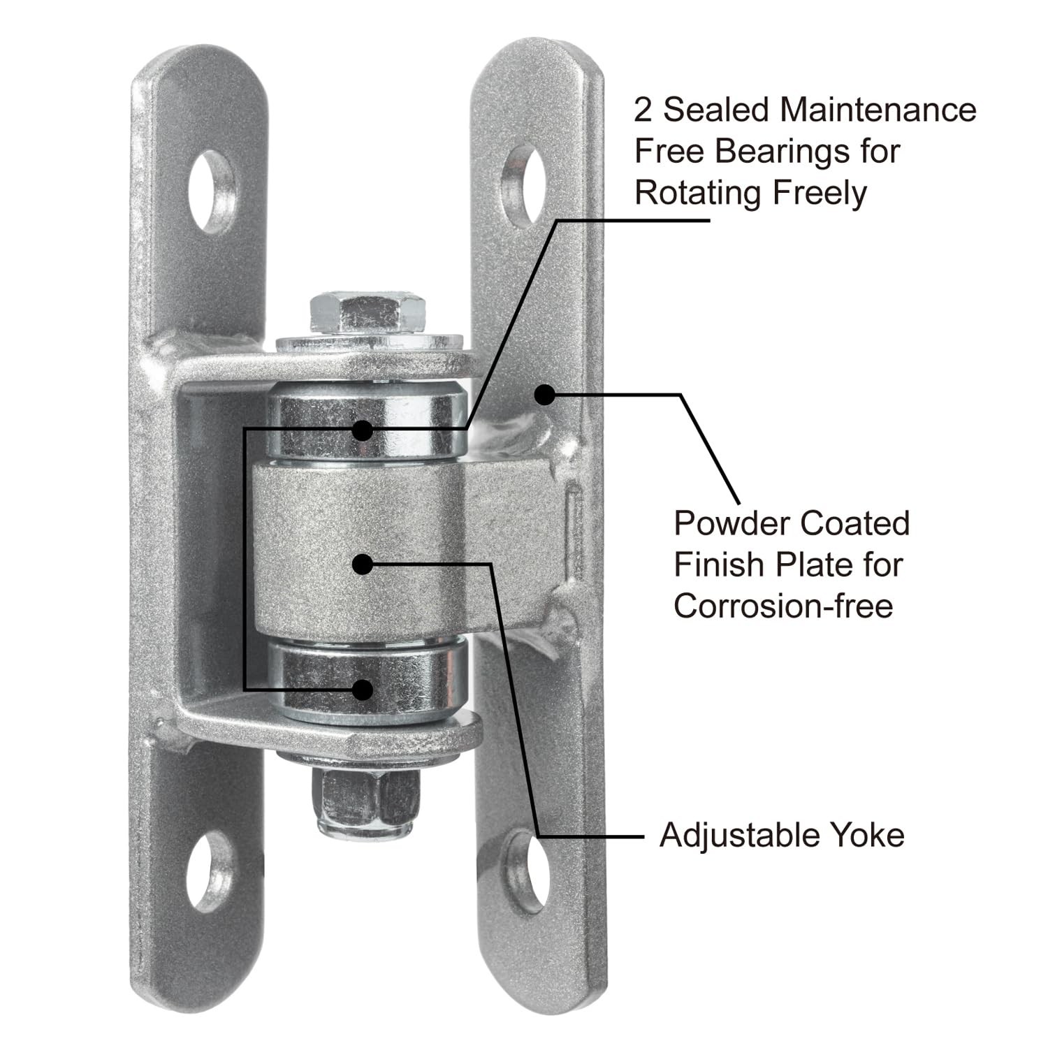 Heavy Duty Bolt on Sealed Bearing Outdoor Gate Hinges - Bolt onto Gate ...