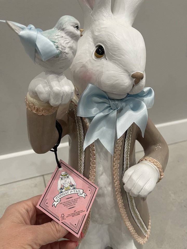 Tophat &Tail EASTER Bunny With Bird, Alice In Wonderland Rabbit, 21in ...