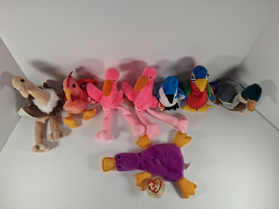 Lot of 8 Various Vintage Bird Beanie Babies ALL Birds With Tags | eBay