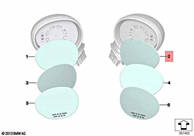 Genuine MINI Cooper Jcw One F54 Mirror Glass Heated Convex Right ...