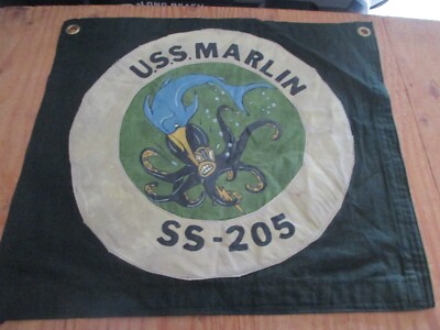WWII USN SUBMARINE USS MARLIN SS-205 READY ROOM WALL FLAG | eBay