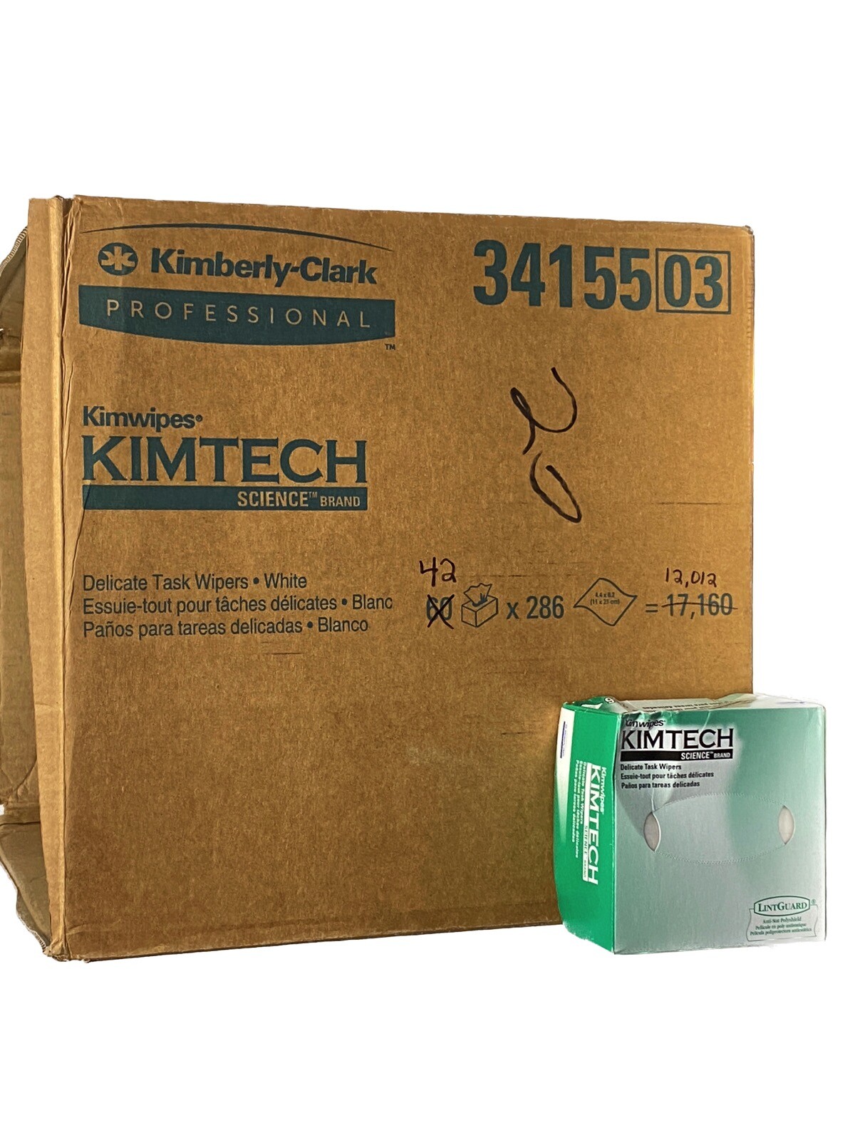 (12,012) KIMTECH Kim Wipe Disposable Delicate Task Wipers 1-Ply 4.4”x8 ...