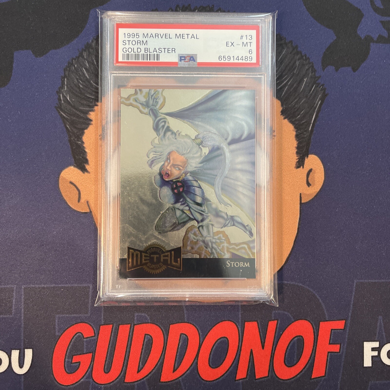 PSA 6 EXCELLENT-MINT 1995 Marvel Metal Blaster STORM #13 Gold Blaster ...