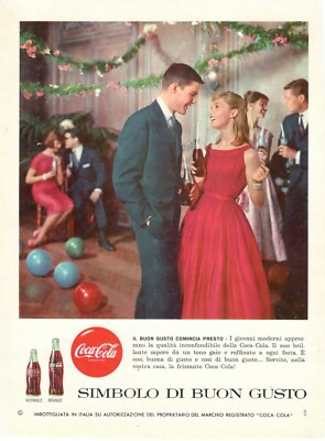Boisson COCA COLA Symbole De Bon Goût Publicité 1 Page 1958 Couleur | eBay
