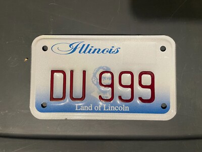 ILLINOIS MOTORCYCLE LICENSE PLATE DU 999 | eBay